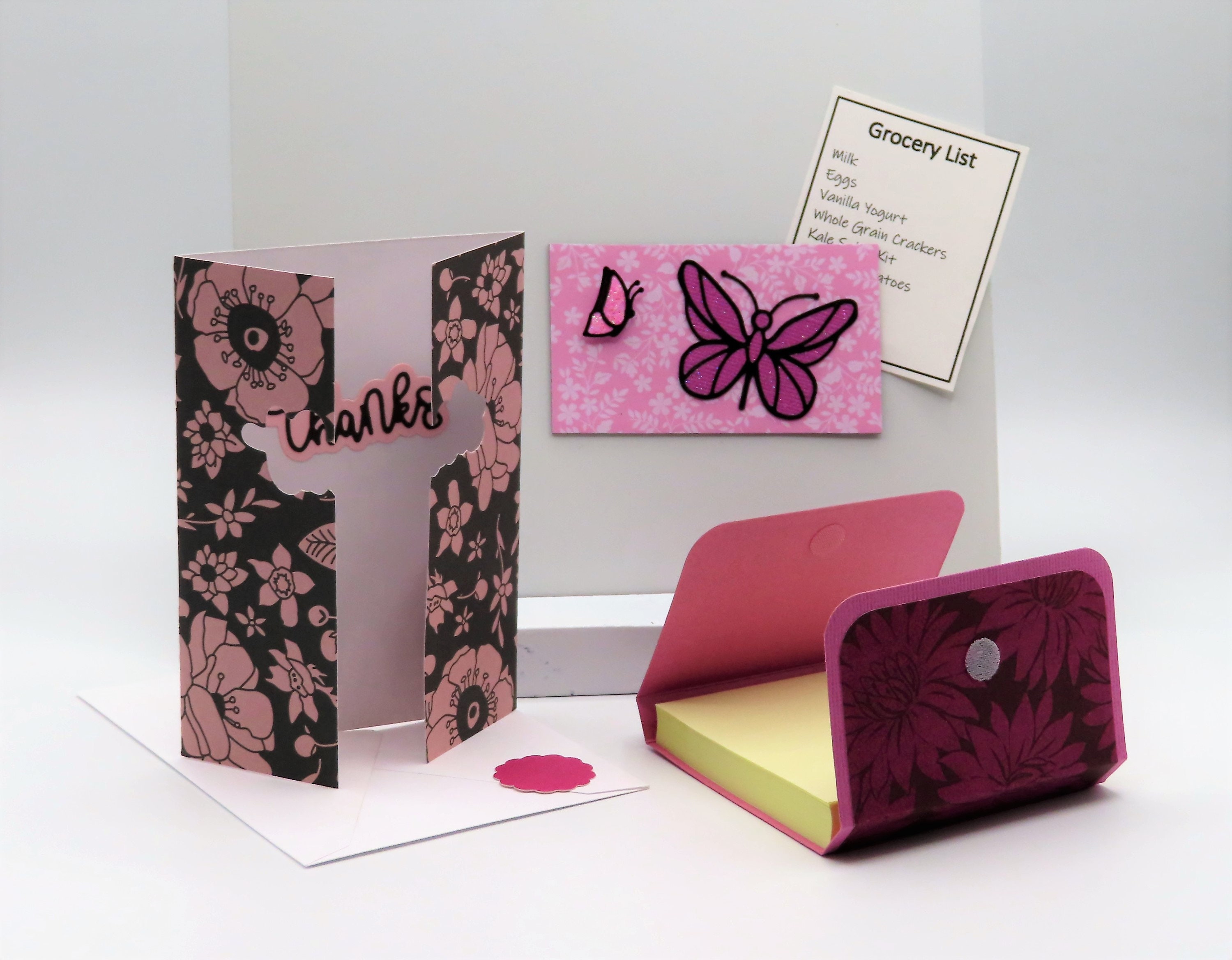 Paper Mixed Media & Collage and a Decorative Foliage Magnet a Floral ...