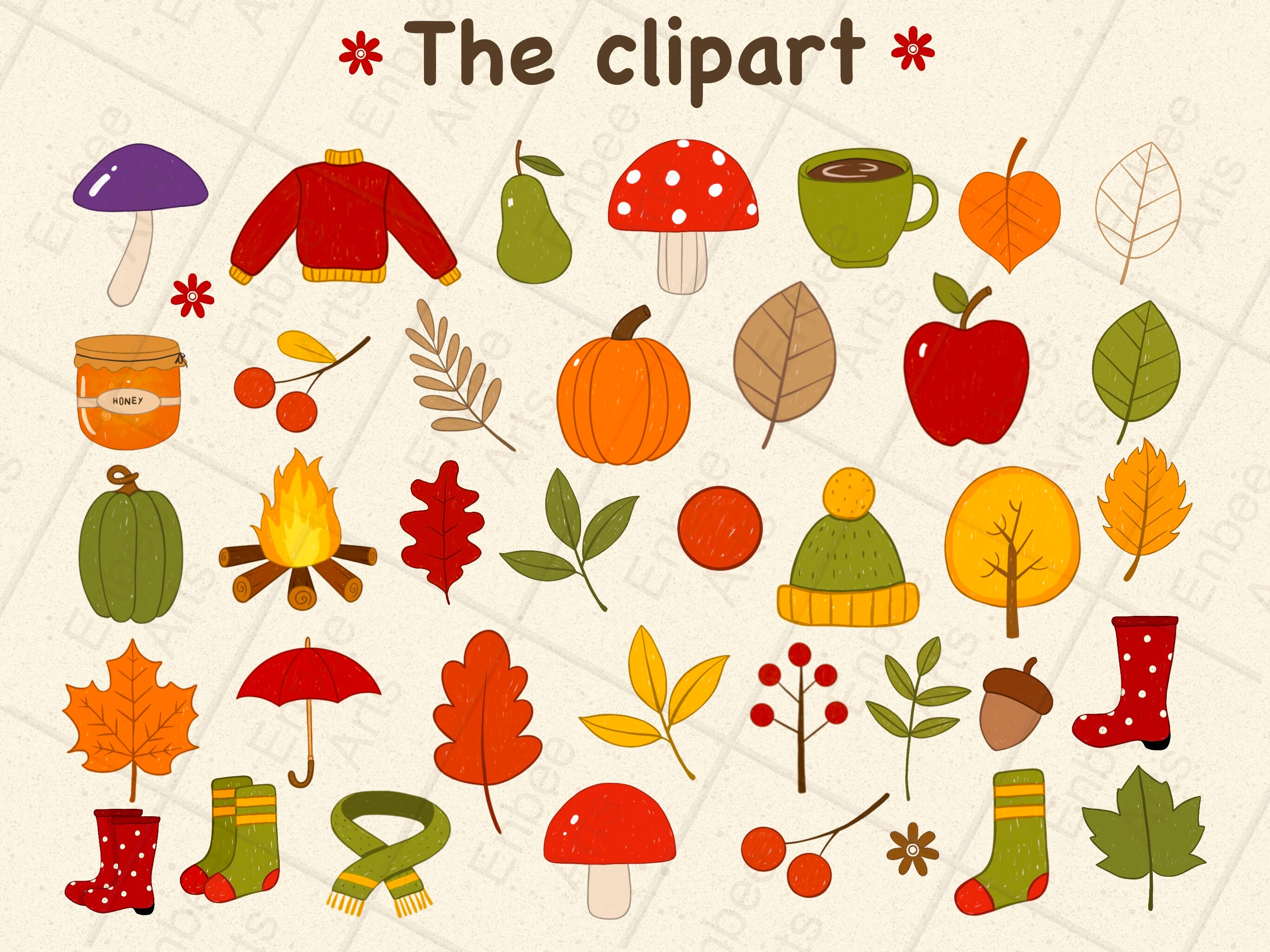 Autumn Clipart, Fall Clipart, Cozy Fall Clipart, Winter Clothes ...