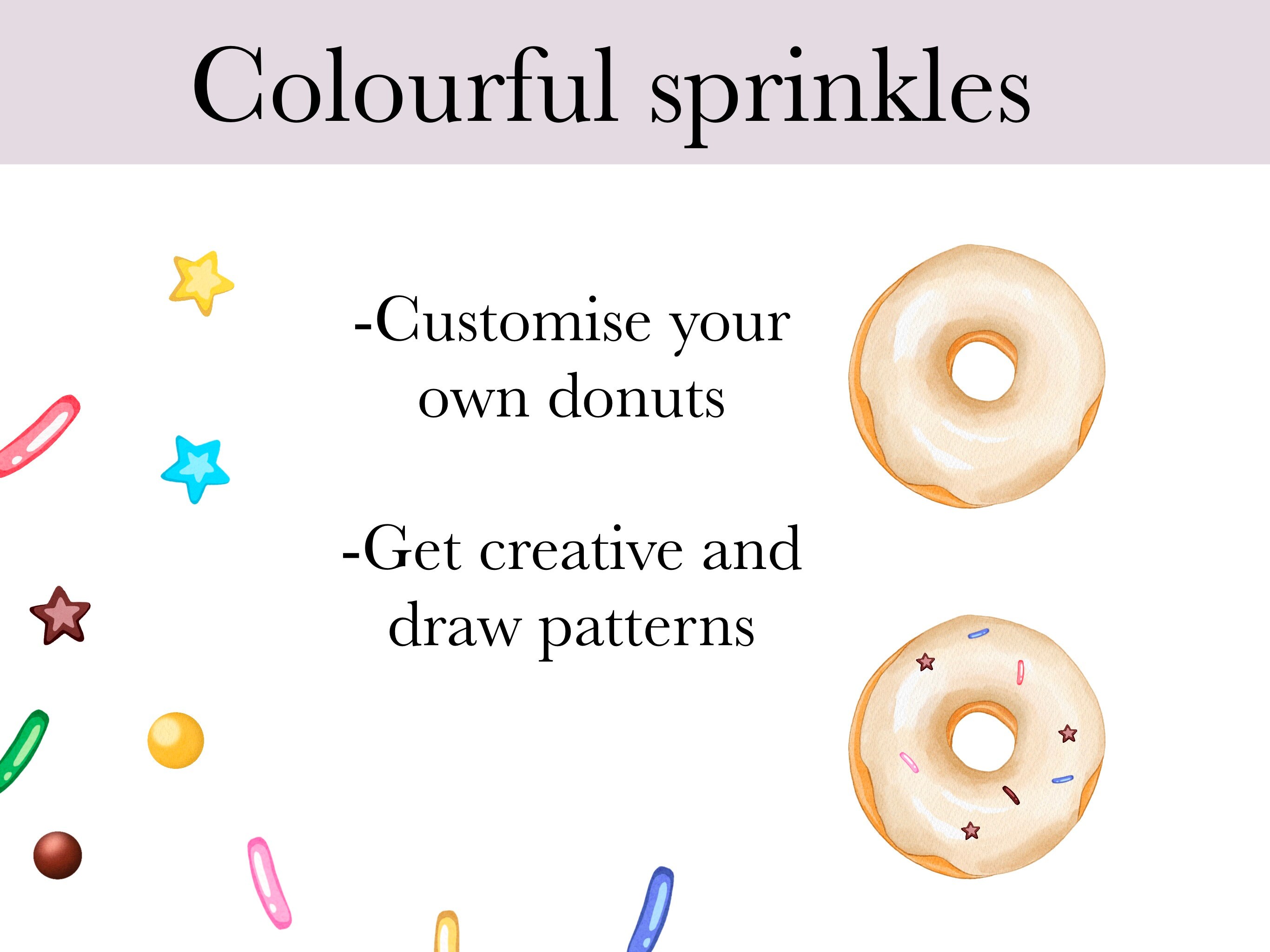 Watercolour Donuts Clipart, Sweets Clipart, Dessert Clipart, Donut ...