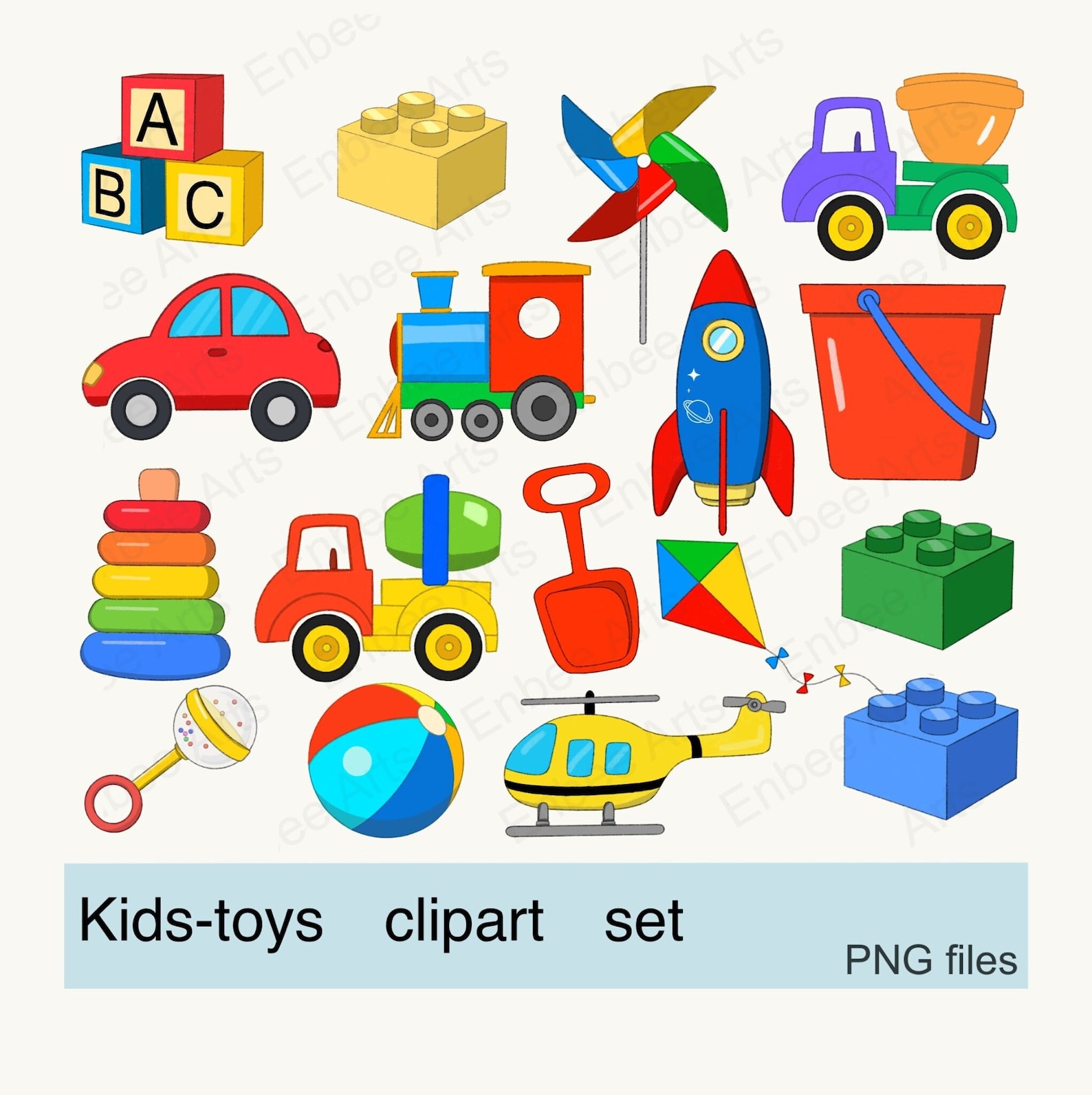 Toys Clipart Set, Kids Clipart, Baby Toys, Preschool Clipart, Personal ...