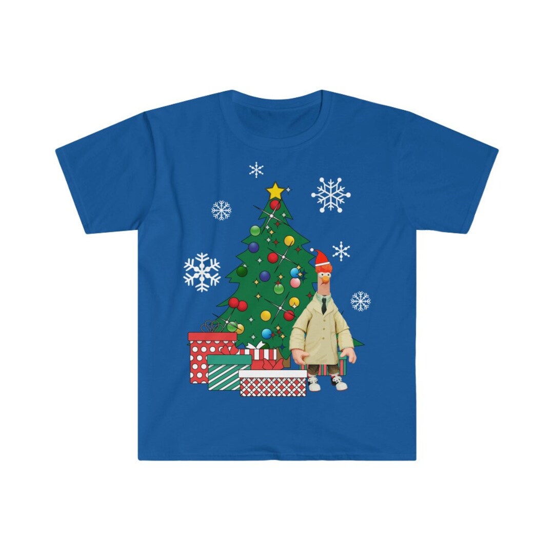 Beaker Around the Christmas Tree Muppets Men's Fitted Short Sleeve Tee ...
