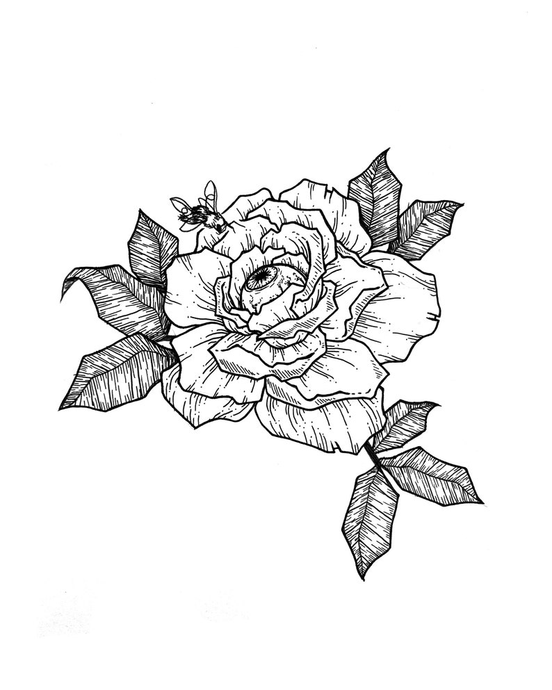 Floral Wall Art Horror Rose - Etsy