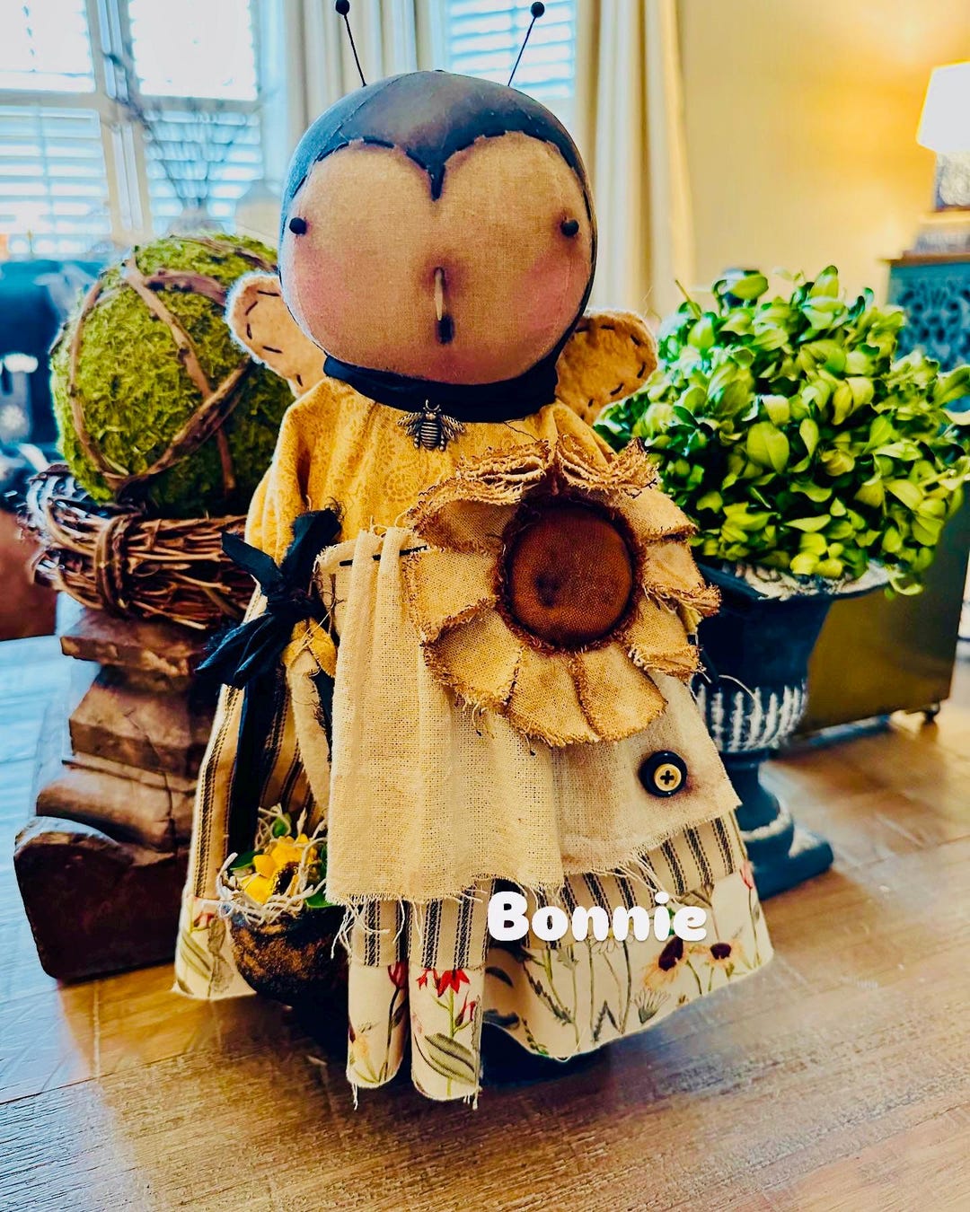 BONNIE BEE – Primitive Bee Doll 14 Inch – OOAK Spring Doll, Springtime ...