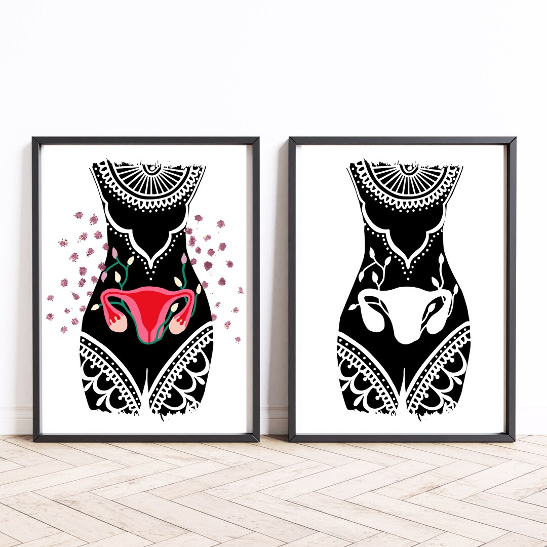Bundle Empowering Female Menstrual Cycle Wall Art, Digital Self Love ...