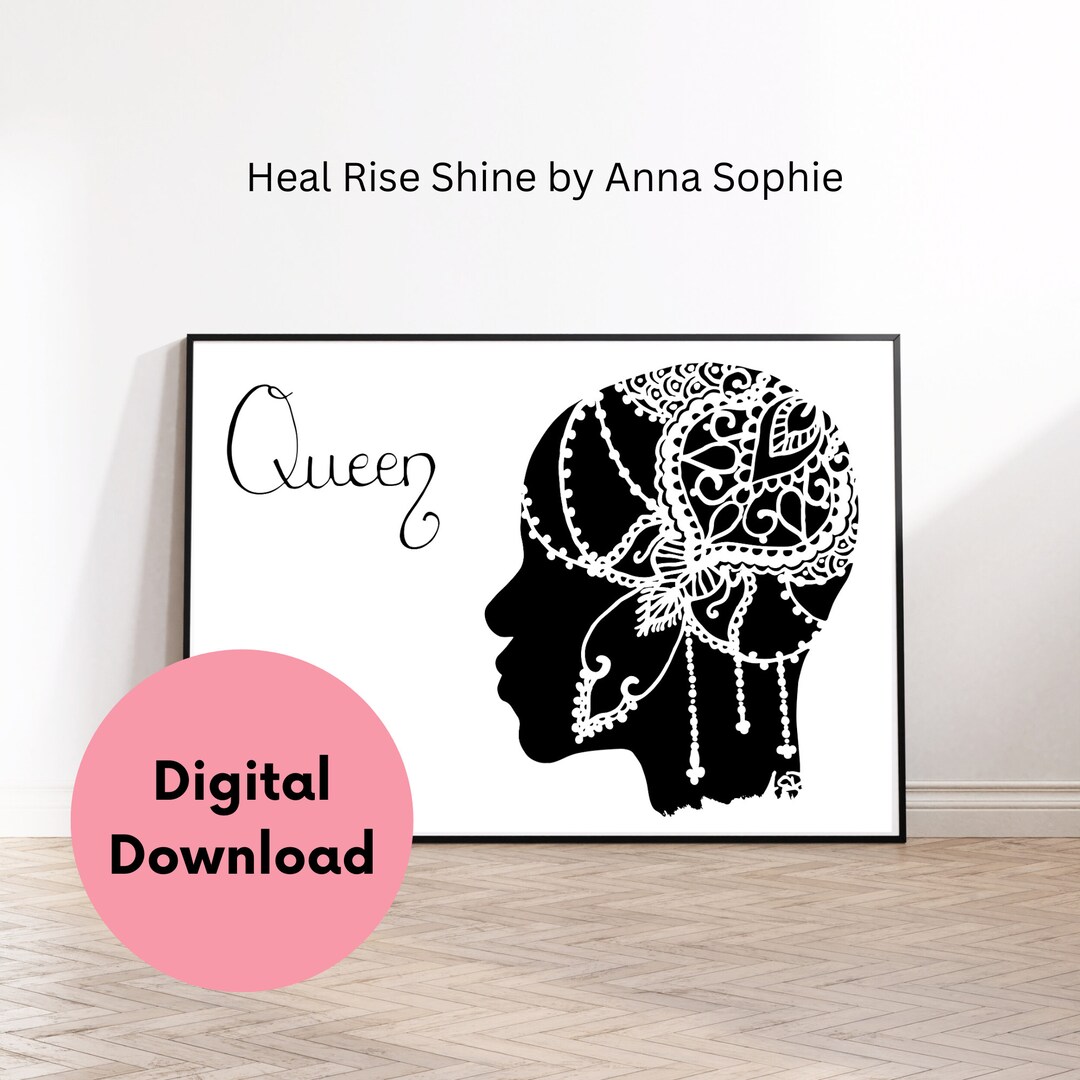 Digital Self Love Wall Art, Queen Wall Art, Empowering Body Positive ...