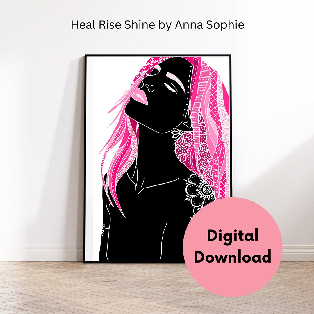 Free Spirit, Digital Self Love Wall Art, Confidence Empowering Body ...