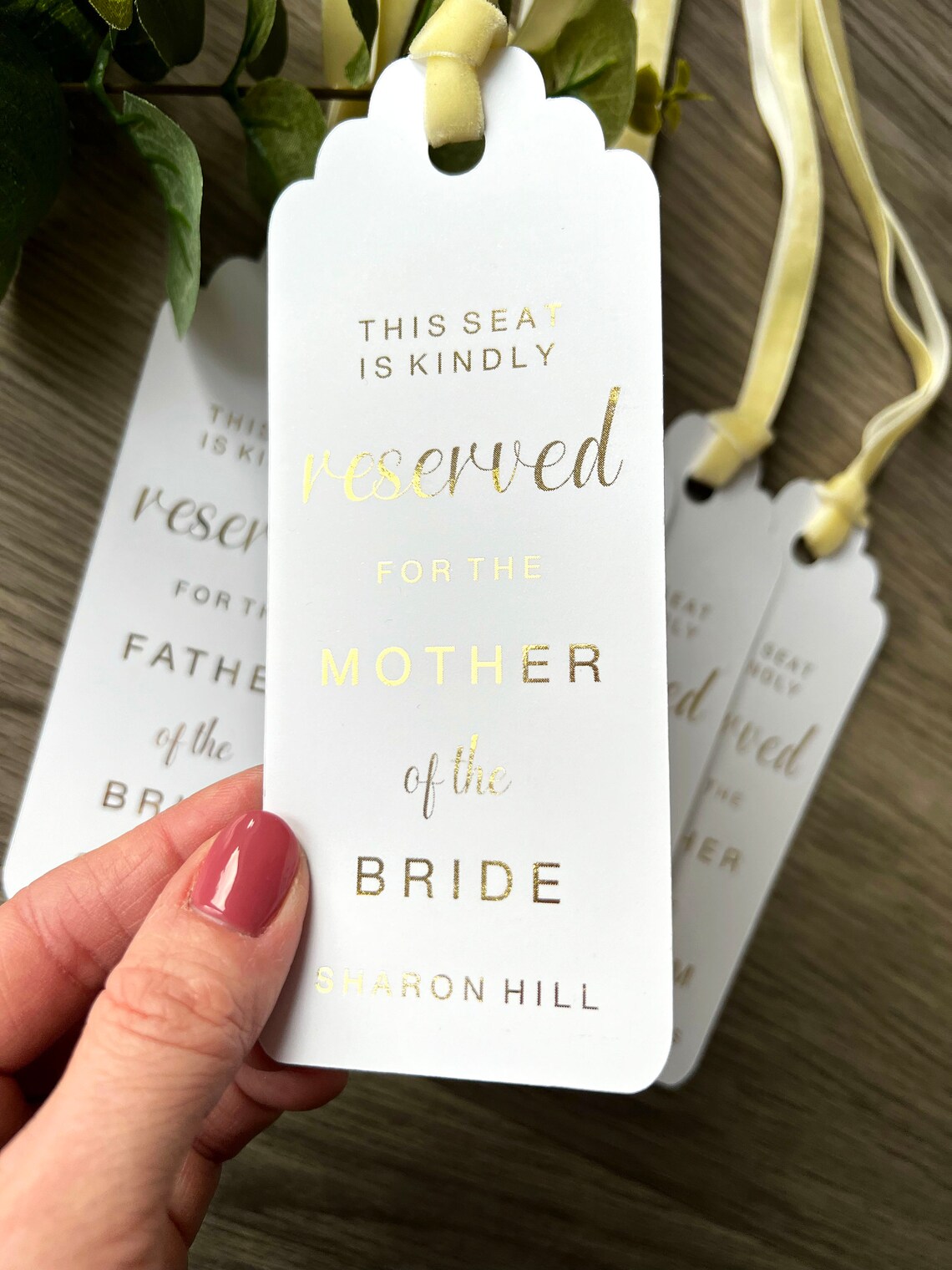 Foil Seat Reservation Tag Wedding Reserved Chair Tag - Etsy UK