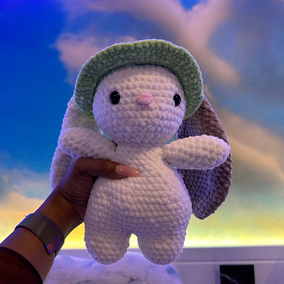 Crochet Bunny Plushie Amigurumi Velvet Stuffed Animal - Etsy