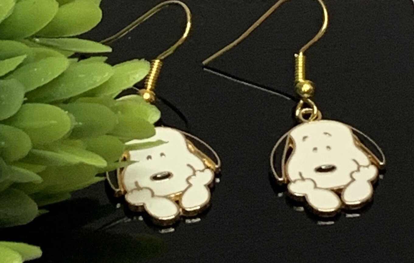 Snoopy Earring, Snoopy, Dangle Earring, Unique Earrings, Animal ...