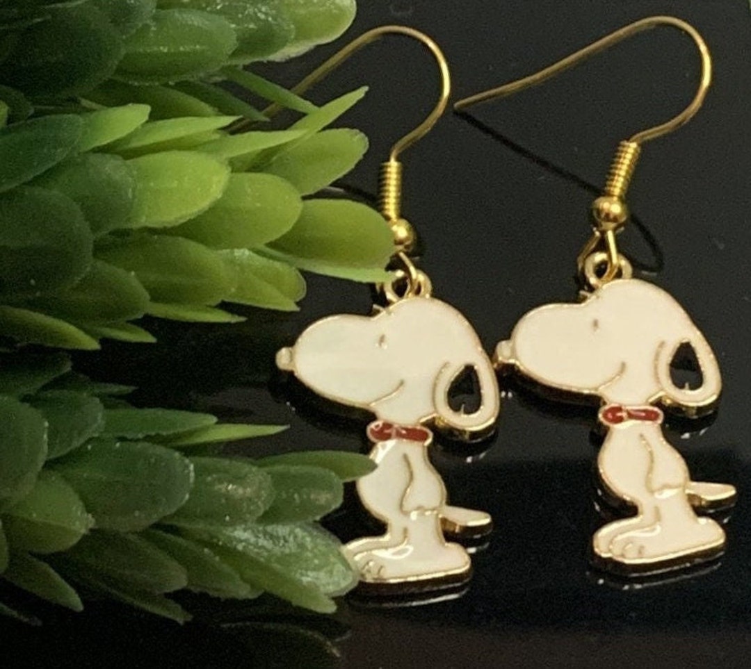 Snoopy Earring, Snoopy, Dangle Earring, Unique Earrings, Animal Earring ...