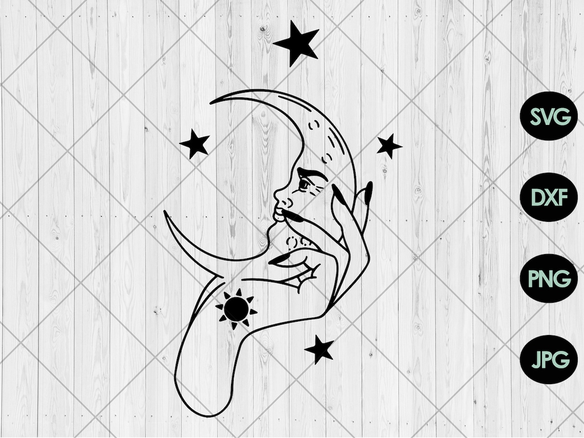 Main tenant la lune et le soleil svg Le soleil svg la lune - Etsy France