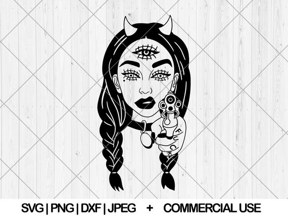 Girl holding gun svg Baddie Mädchen svg dxf png jpg - Etsy.de