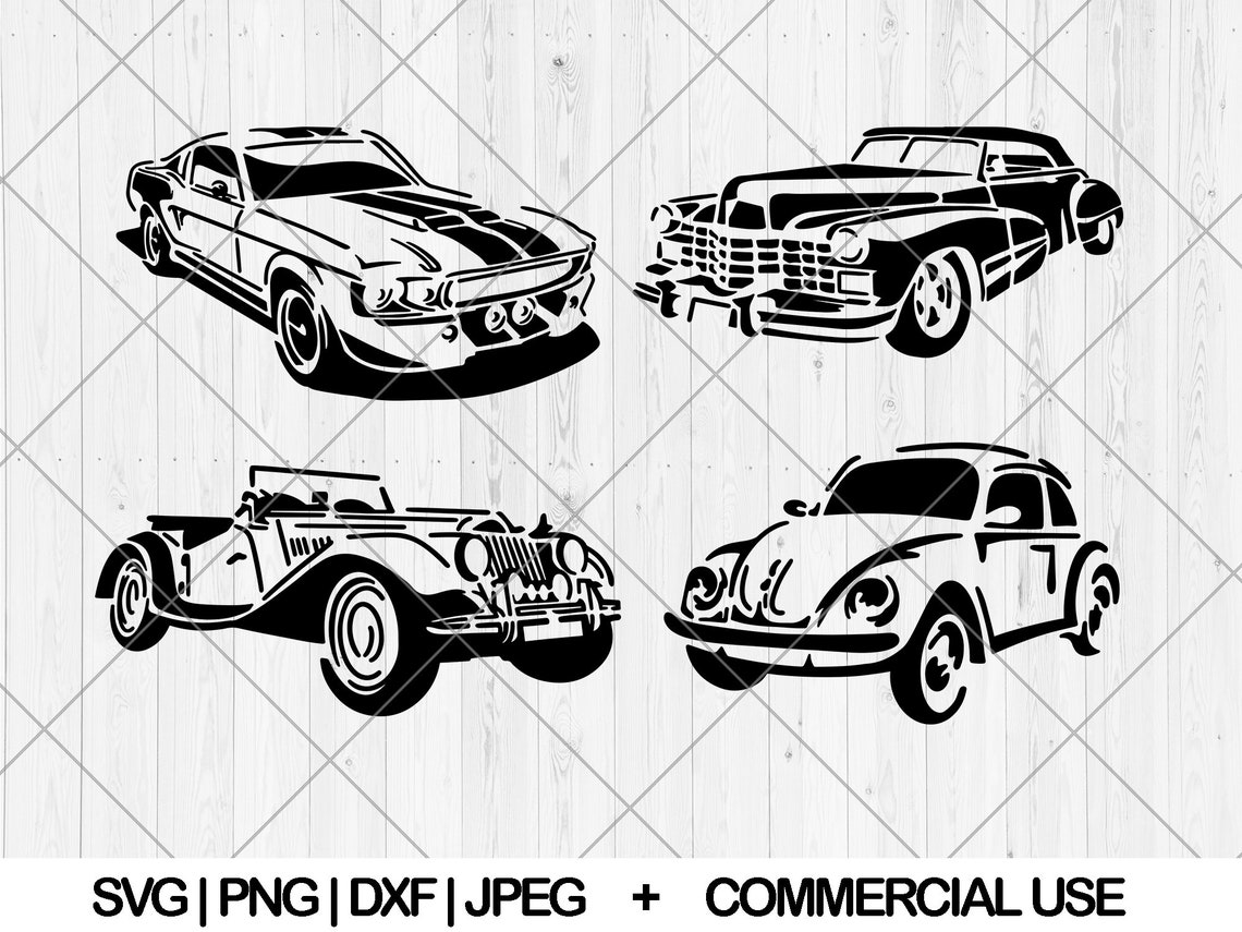 Classic Car Svg Bundle Retro Car Svg Dxf Png Vintage Etsy