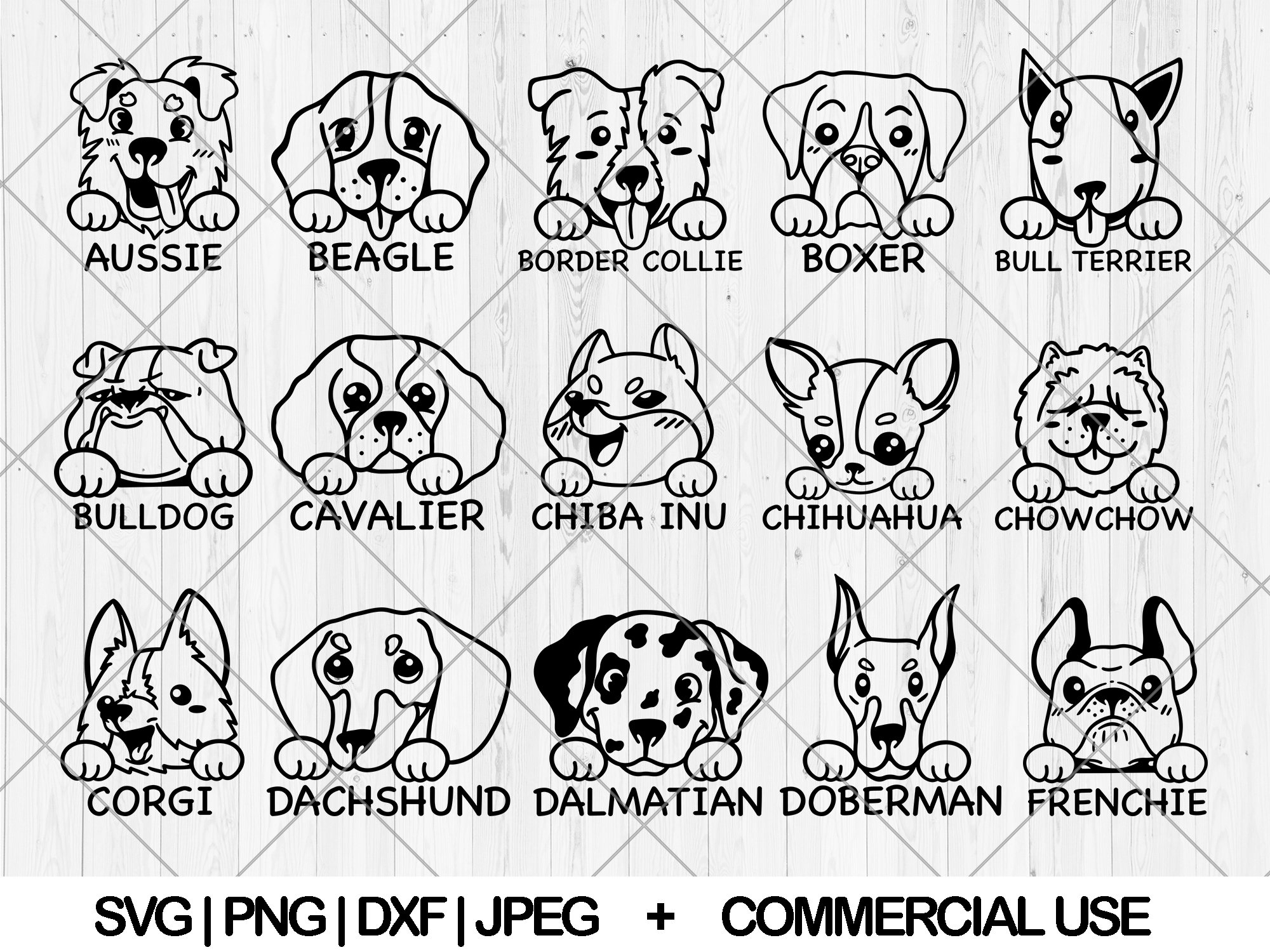 35 Dog 10 Cat Breed Svg Bundle Peeking Dog Svg Png Dxf - Etsy Canada