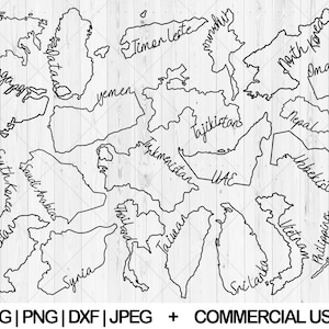 Asia Map Svg, Asia Country Svg, Dxf, Png, Jpg, Pdf, Sale Map Svg ...