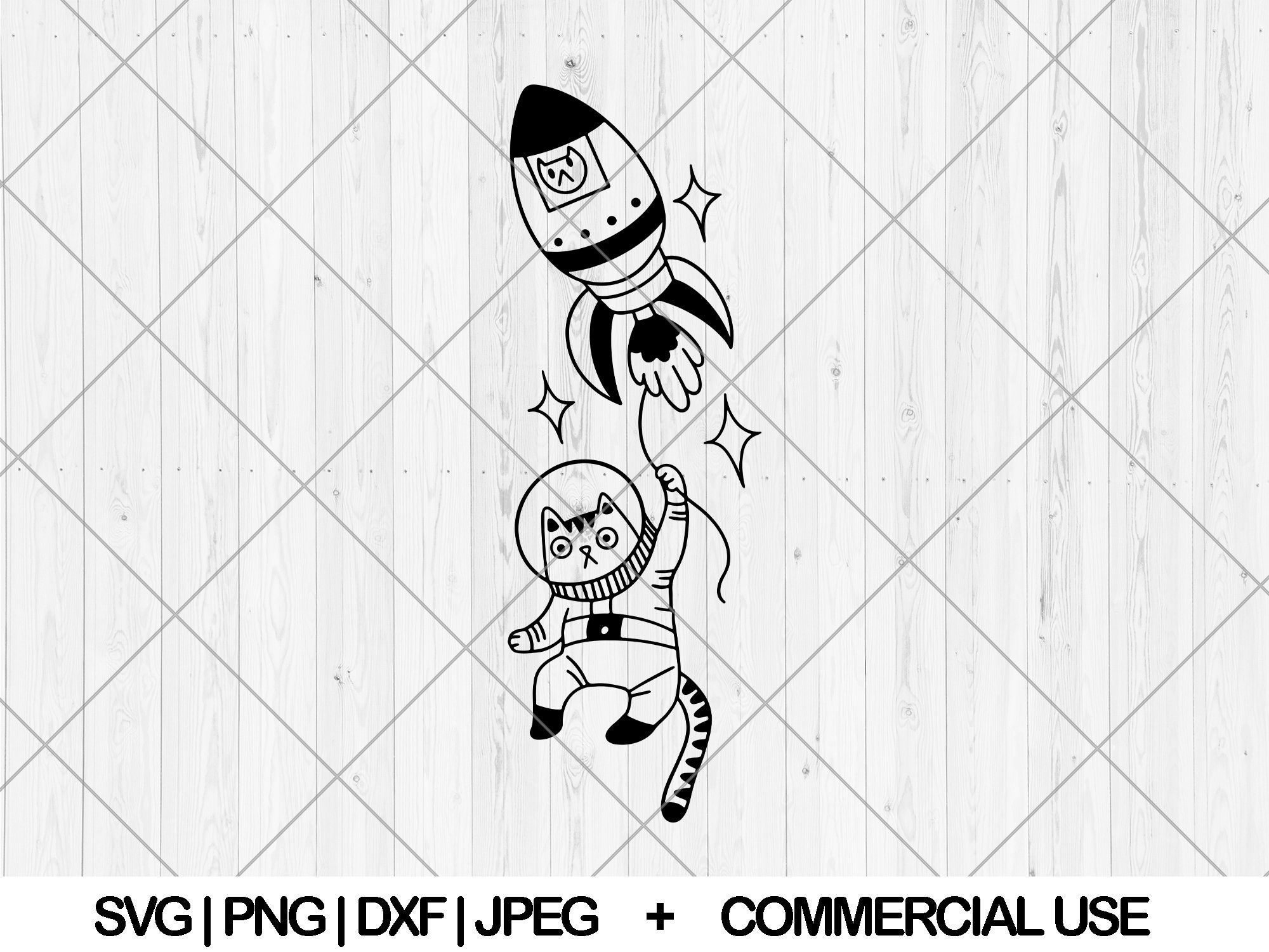Funny Astronaut Cat Svg, Space Cat Svg, Dxf, Png, Jpg, Cat With Rocket ...