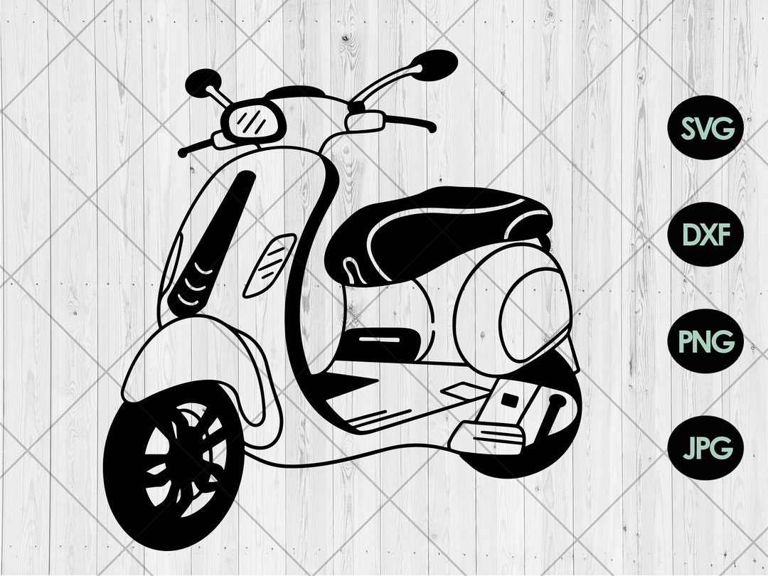 Cute Vespa Svg, Scooter Svg, Dxf, Png, Jpg, Motorbike Svg, Vintage ...