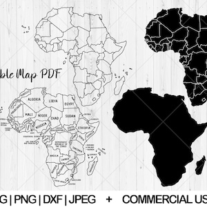 Africa Map Svg, Africa Country Svg, Dxf, Png, Jpg, Pdf, Sale Map Svg ...