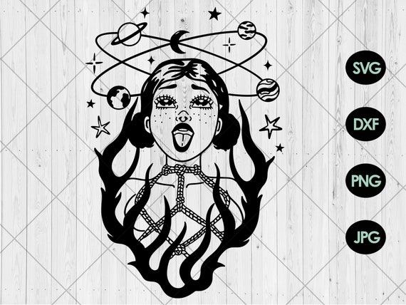 Galaxy Woman Svg Space Girl Svg Dxf Png Jpg Head With - Etsy