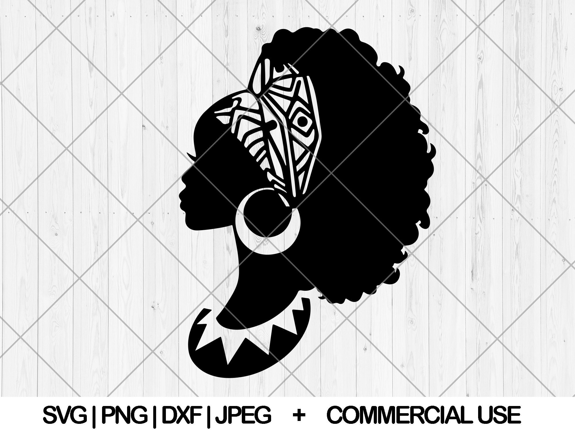 Afro Woman Svg African Woman Head Svg Dxf Png Jpg Black - Etsy Israel