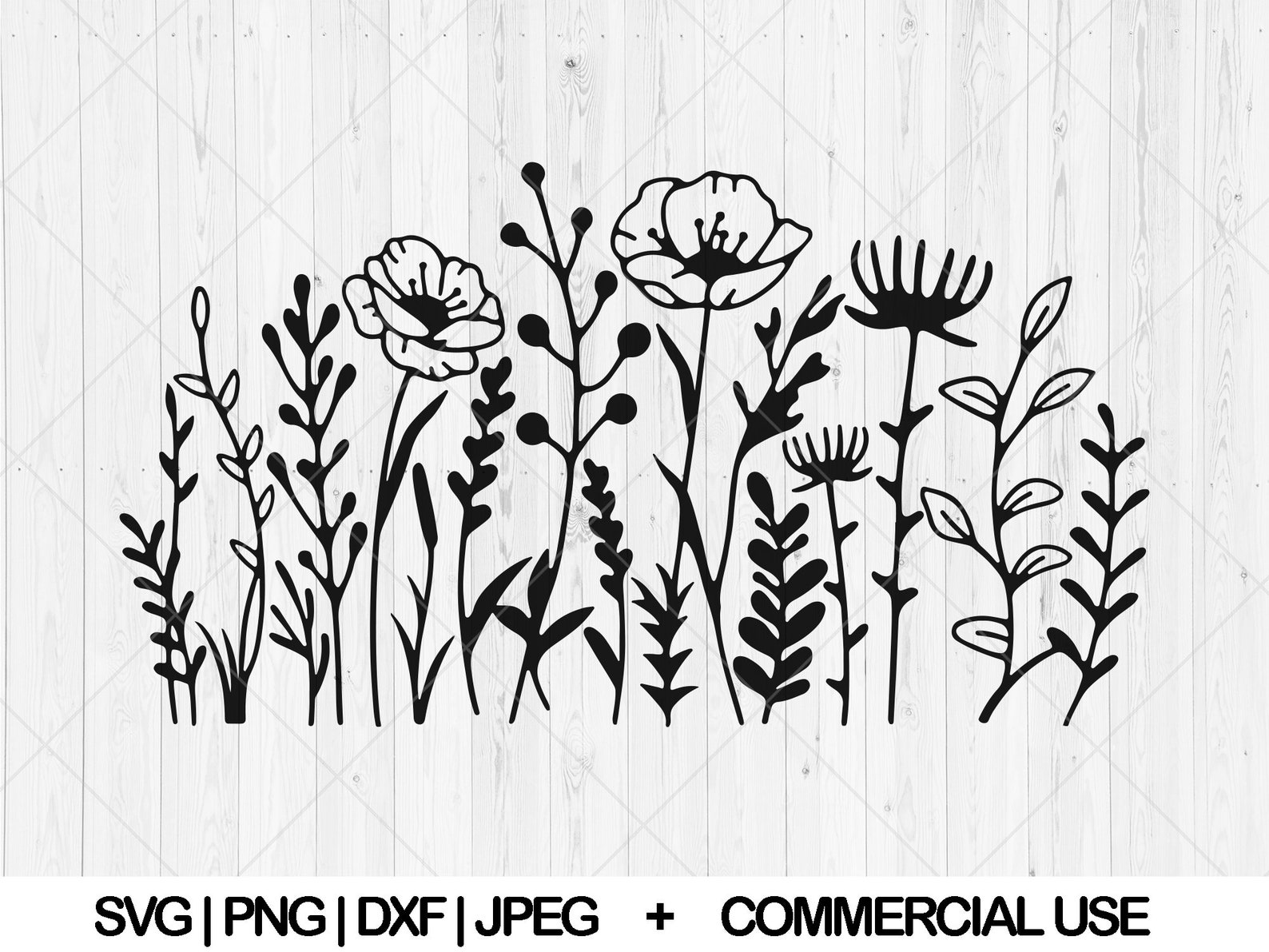 Wildflower Svg Bundle Flower Meadow Svg Dxf Png Wildflowers