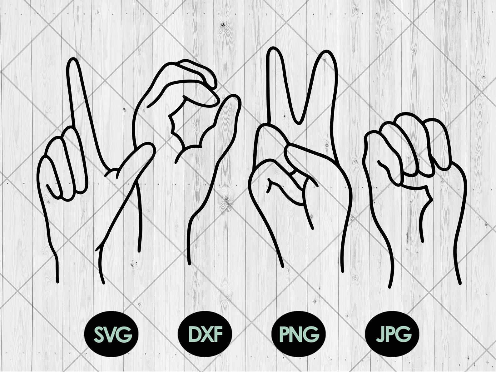 LOVE Hand Sign Svg, Cute I Love You Hand Sign Svg, Png, Dxf, Jpg, Cute ...