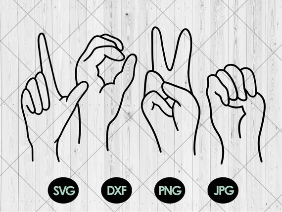 LOVE Hand Sign Svg Cute I Love You Hand Sign Svg Png Dxf | Etsy