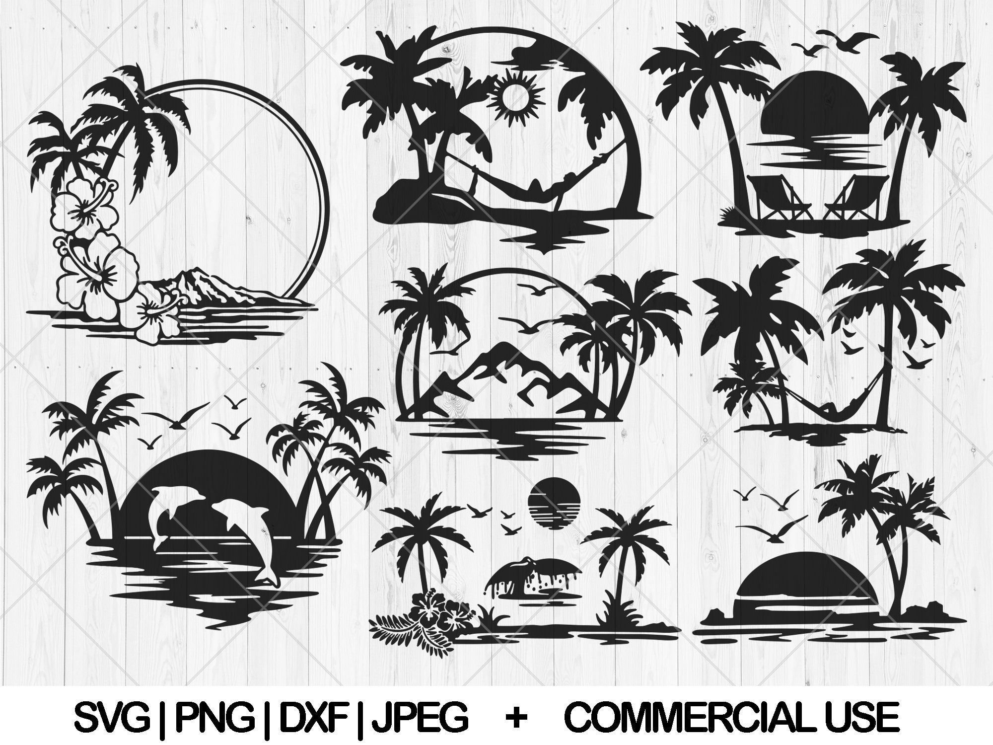 8 Beach Scene Svg Bundle Sunset Beach Svg Dxf Png Jpg - Etsy Australia