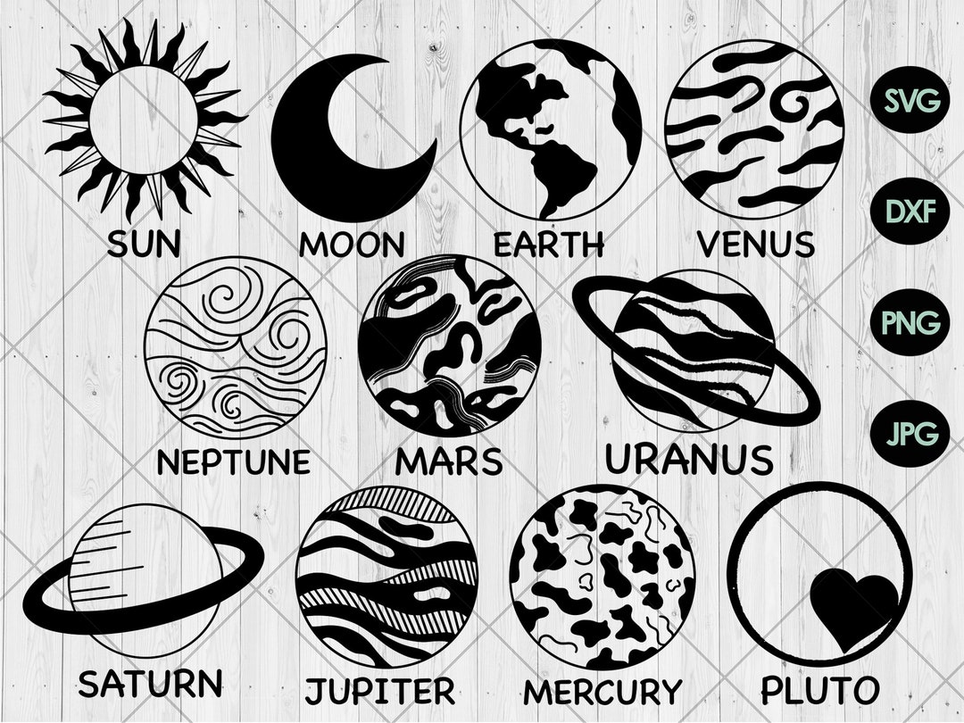 Solar System Svg, Planet Svg Bundle, Outer Space Svg, Dxf, Png, Jpg ...