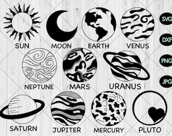 Planet svg bundle Space Galaxy svg Cute hand drawn planet svg files ...