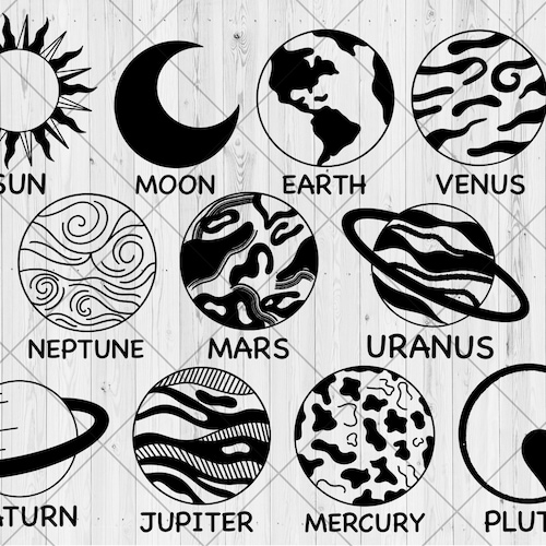 Outer Space SVG Solar System SVG Galaxy SVG Planets Clip - Etsy