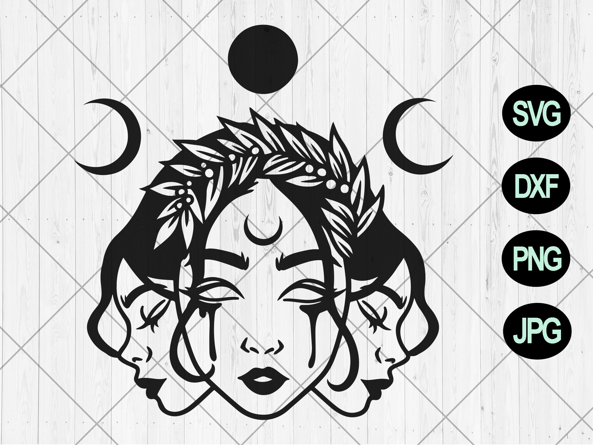 Hecate Goddess Svg, Three Heahed Woman Svg, Dxf, Png, Jpg, Greek God ...