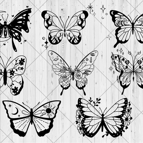 Butterfly Svg Bundle Cute Butterfly Svg Png Dxf Jpg | Etsy