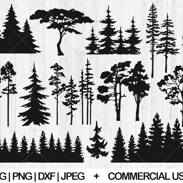 Tree Line Svg - Etsy