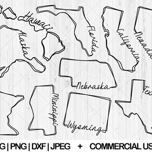 USA Map Svg Bundle, 50 States of America Svg, Dxf, Png, Jpg, America ...