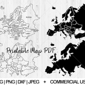 Europe Map Svg, Europe Country Svg, Dxf, Png, Jpg, Pdf, Sale Map Svg ...