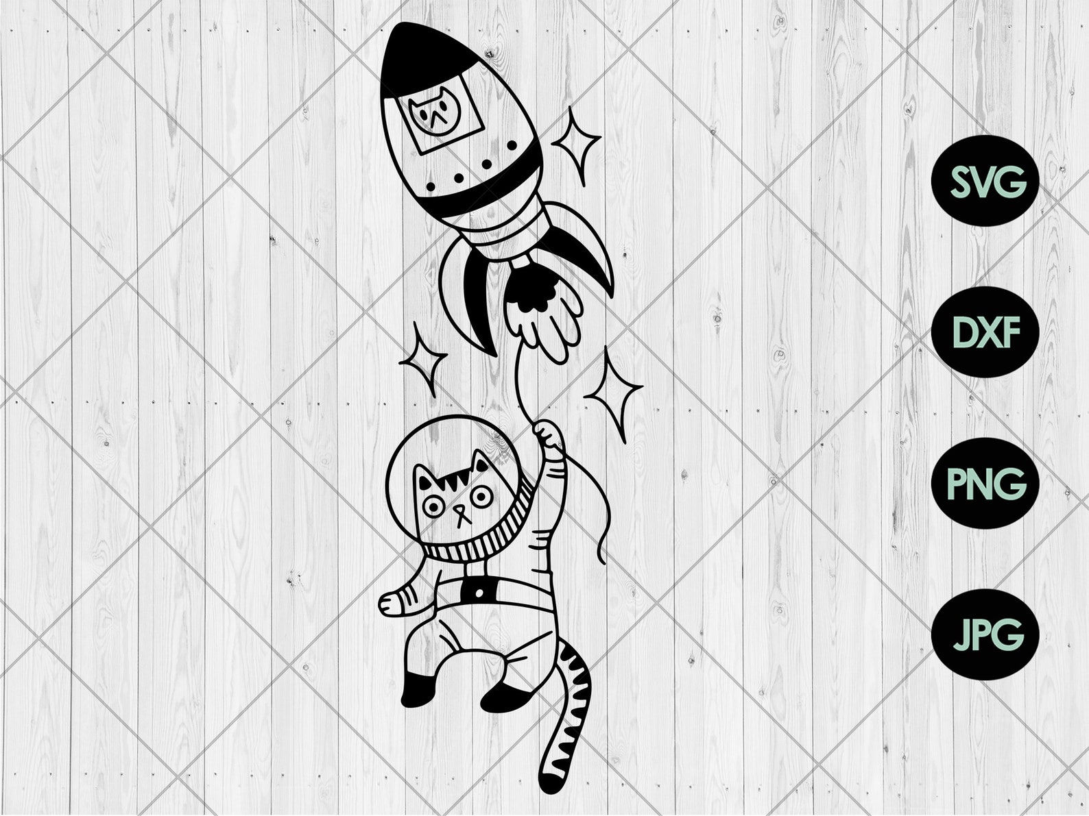 Funny Astronaut Cat Svg Space Cat Svg Dxf Png Jpg Cat - Etsy