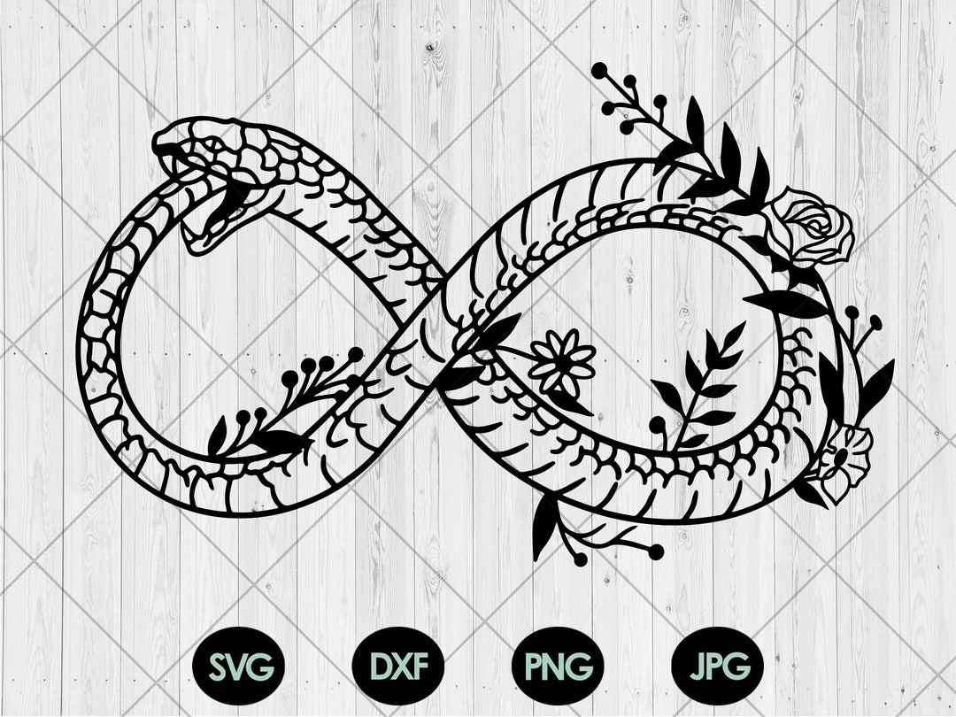 Infinity Snake Svg, Ouroboros Floral Snake Svg, Dxf, Png, Jpg, Mystical ...