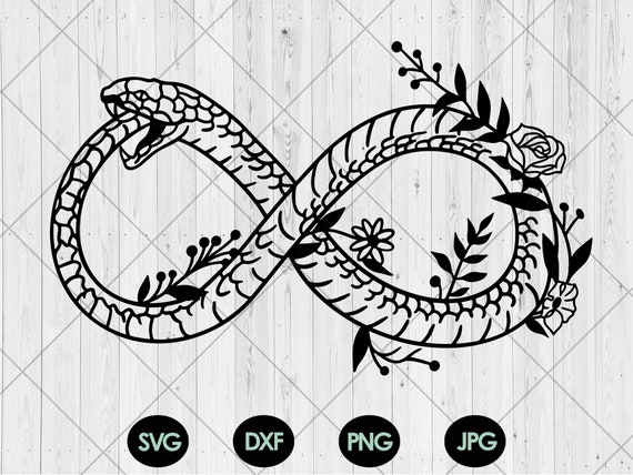 Infinity Snake Svg Ouroboros Floral Snake Svg Dxf Png Jpg | Etsy