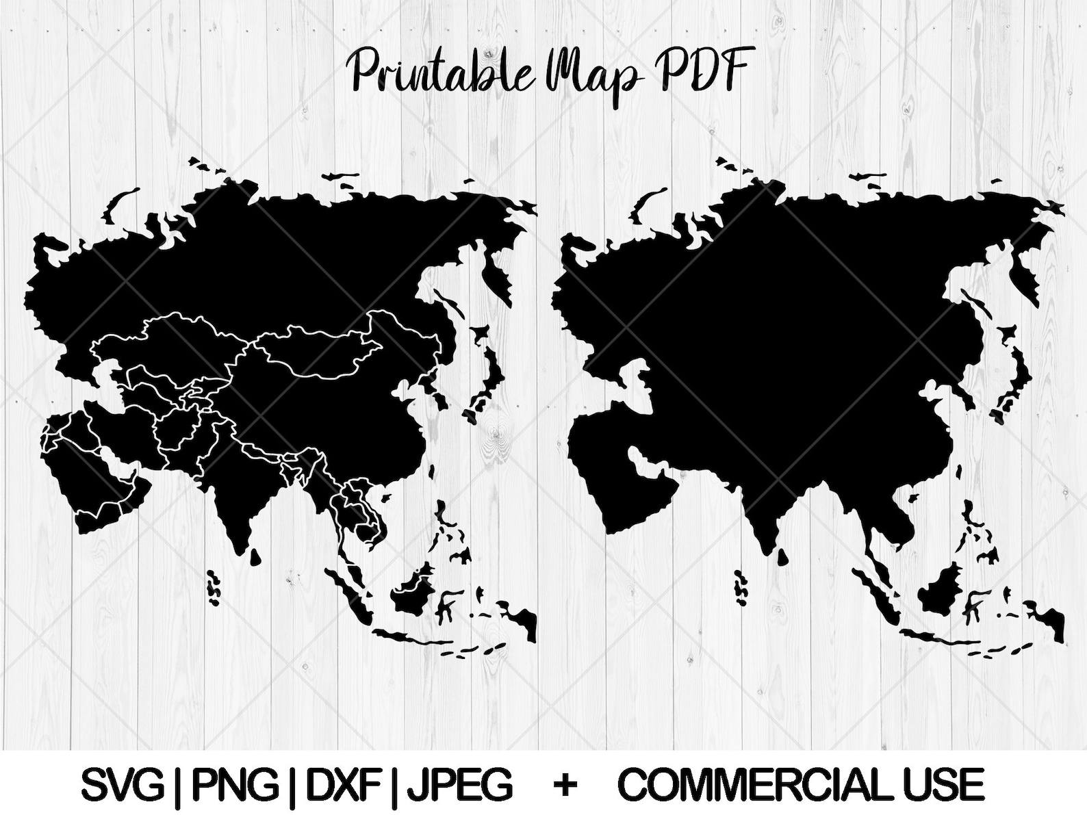 Asia Map Svg, Asia Country Svg, Dxf, Png, Jpg, Pdf, Sale Map Svg ...