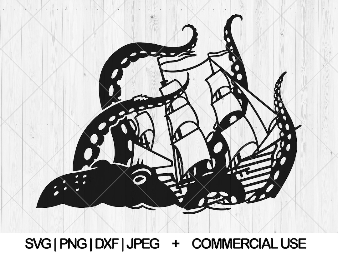 Kraken Svg Ocean Sea Monster Svg Dxf Png Jpg Octopus - Etsy