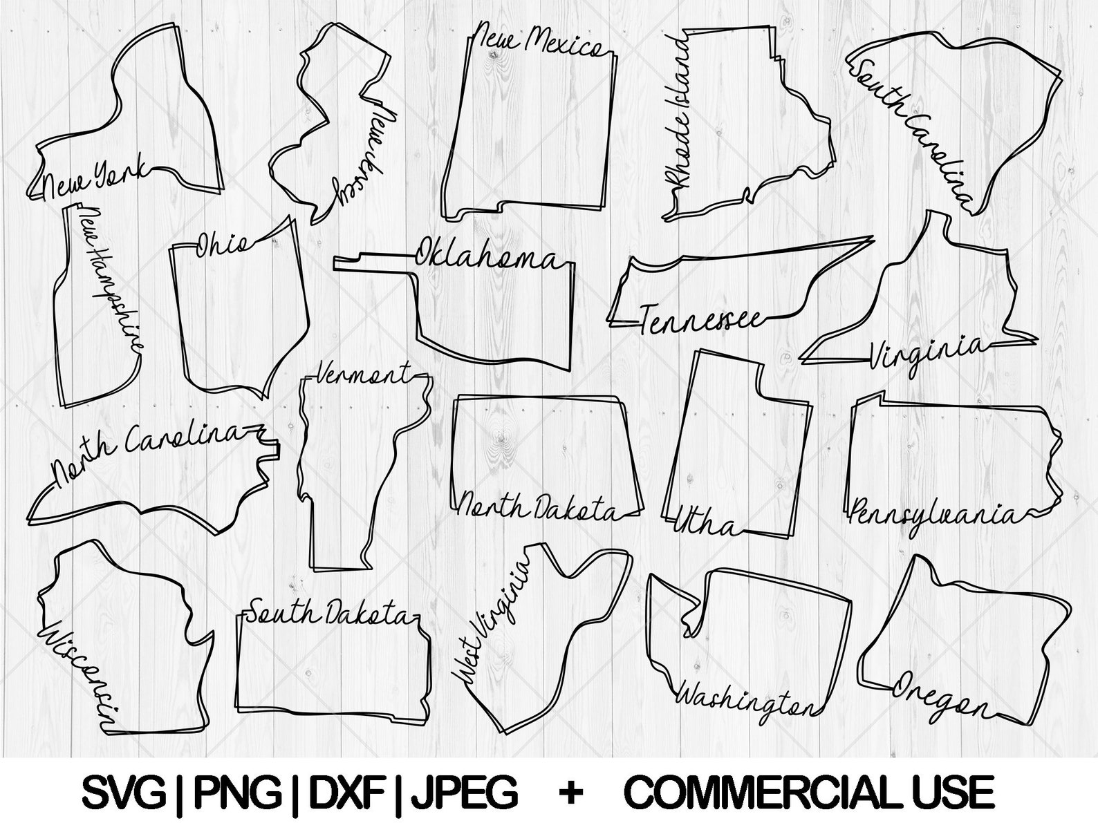 USA Map Svg Bundle, 50 States of America Svg, Dxf, Png, Jpg, America ...