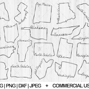 USA Map Svg Bundle, 50 States of America Svg, Dxf, Png, Jpg, America ...
