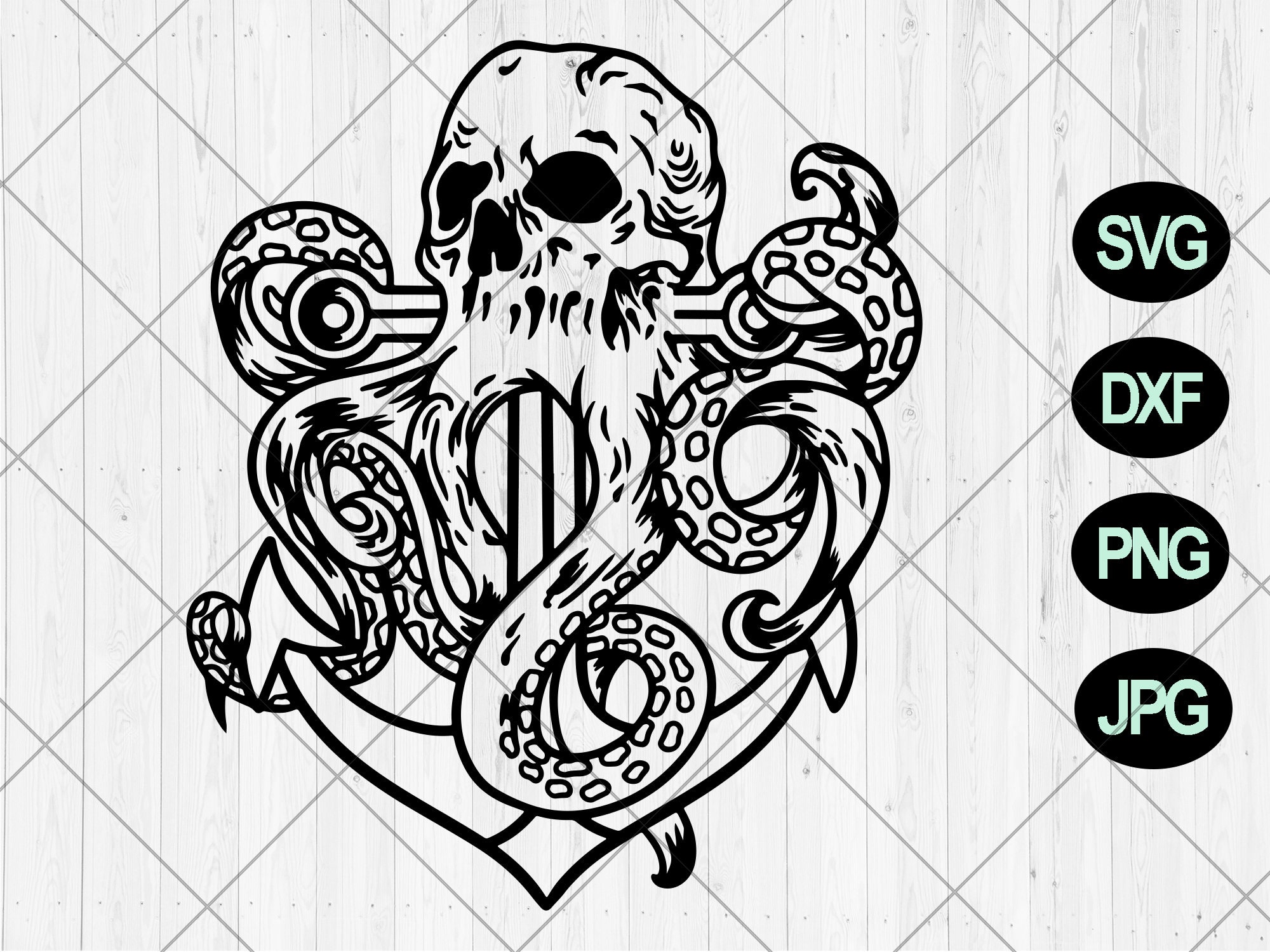 Octopus And Anchor Drawings