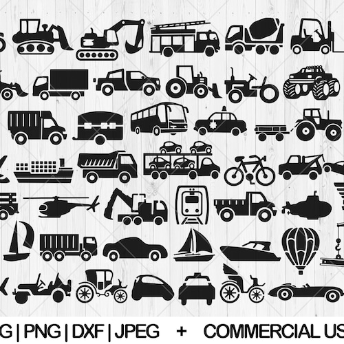 Vehicles Svg Bundle Transportation Svg Dxf Png Jpg - Etsy