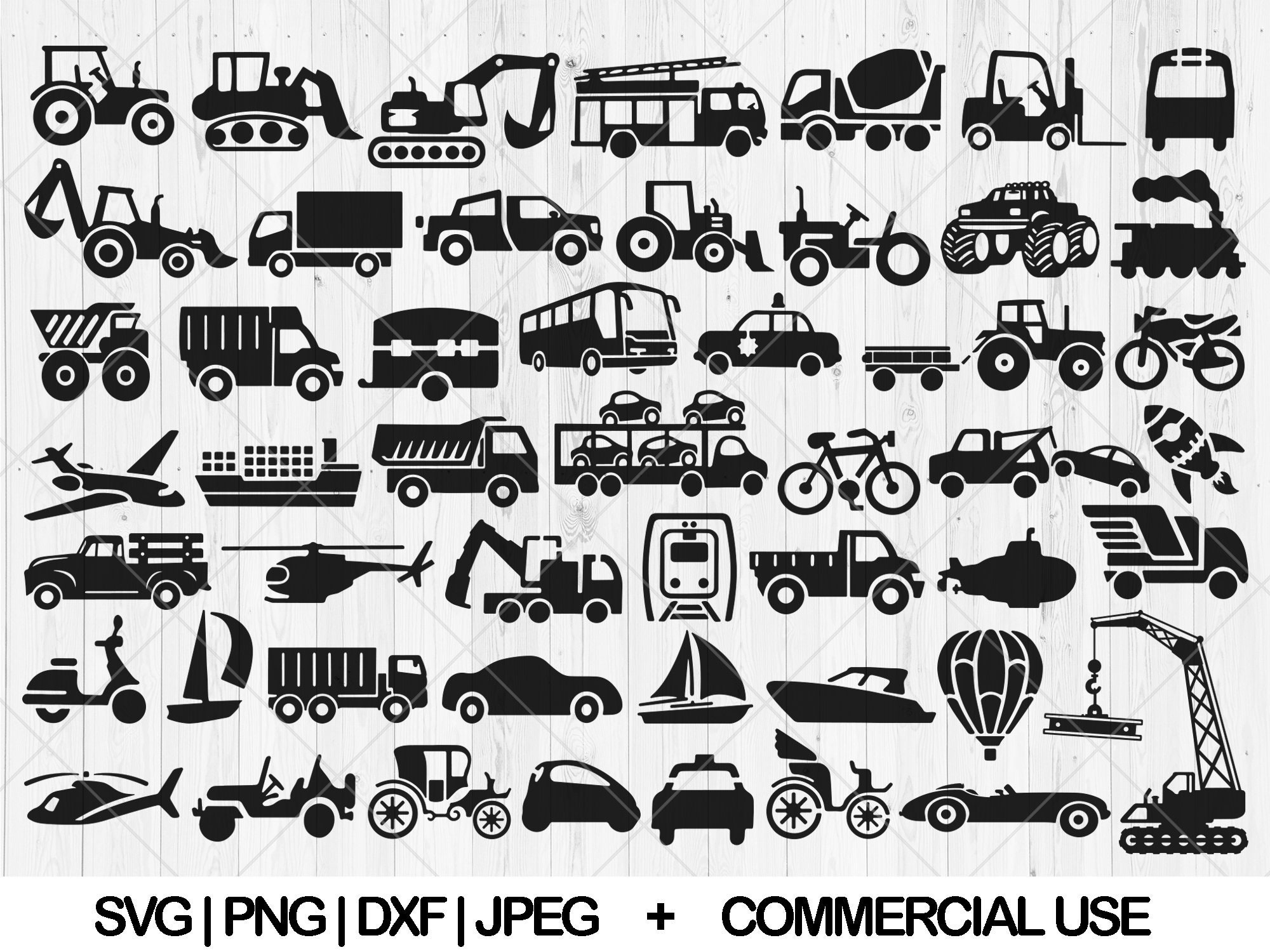 Fahrzeuge svg Bundle, Transport svg, dxf, png, jpg, Construction TRUCK ...