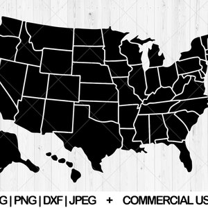 USA Map Svg Bundle, 50 States of America Svg, Dxf, Png, Jpg, America ...