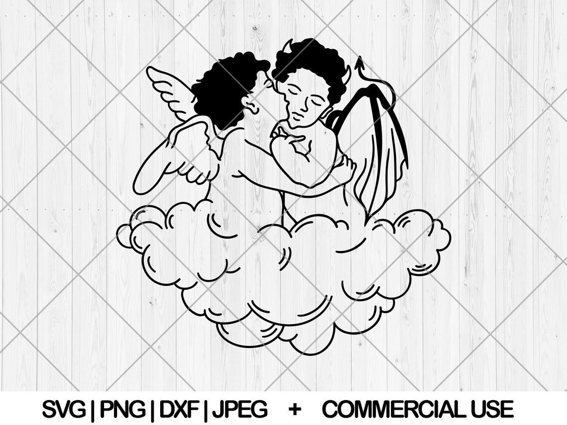 Cute Baby Angel Devil Cherub Svg Cupid Svg Dxf Png Jpg - Etsy