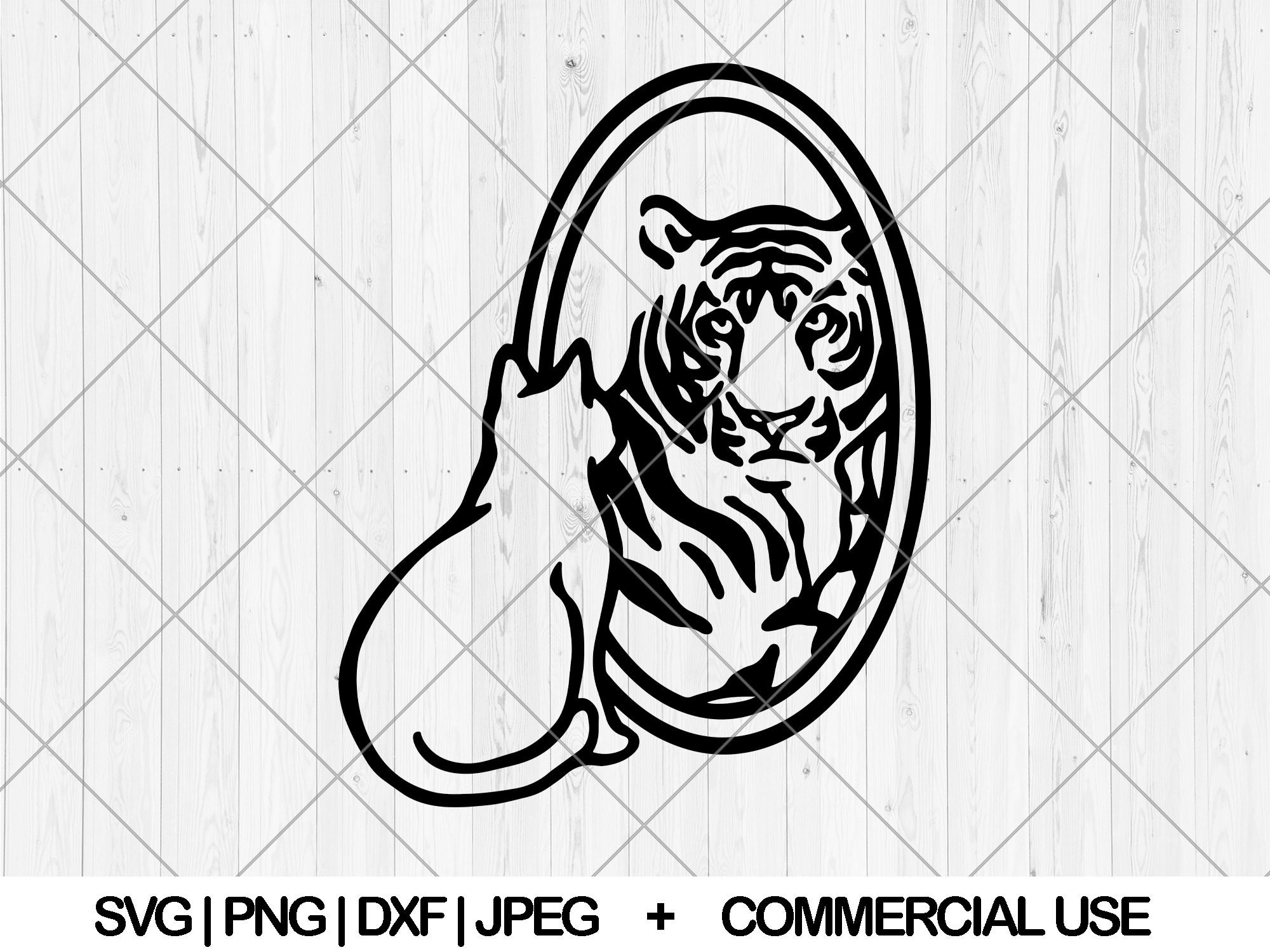 Cat Reflection Tiger Svg, Cat and Tiger Svg, Dxf, Png, Jpg, Cool Cat ...