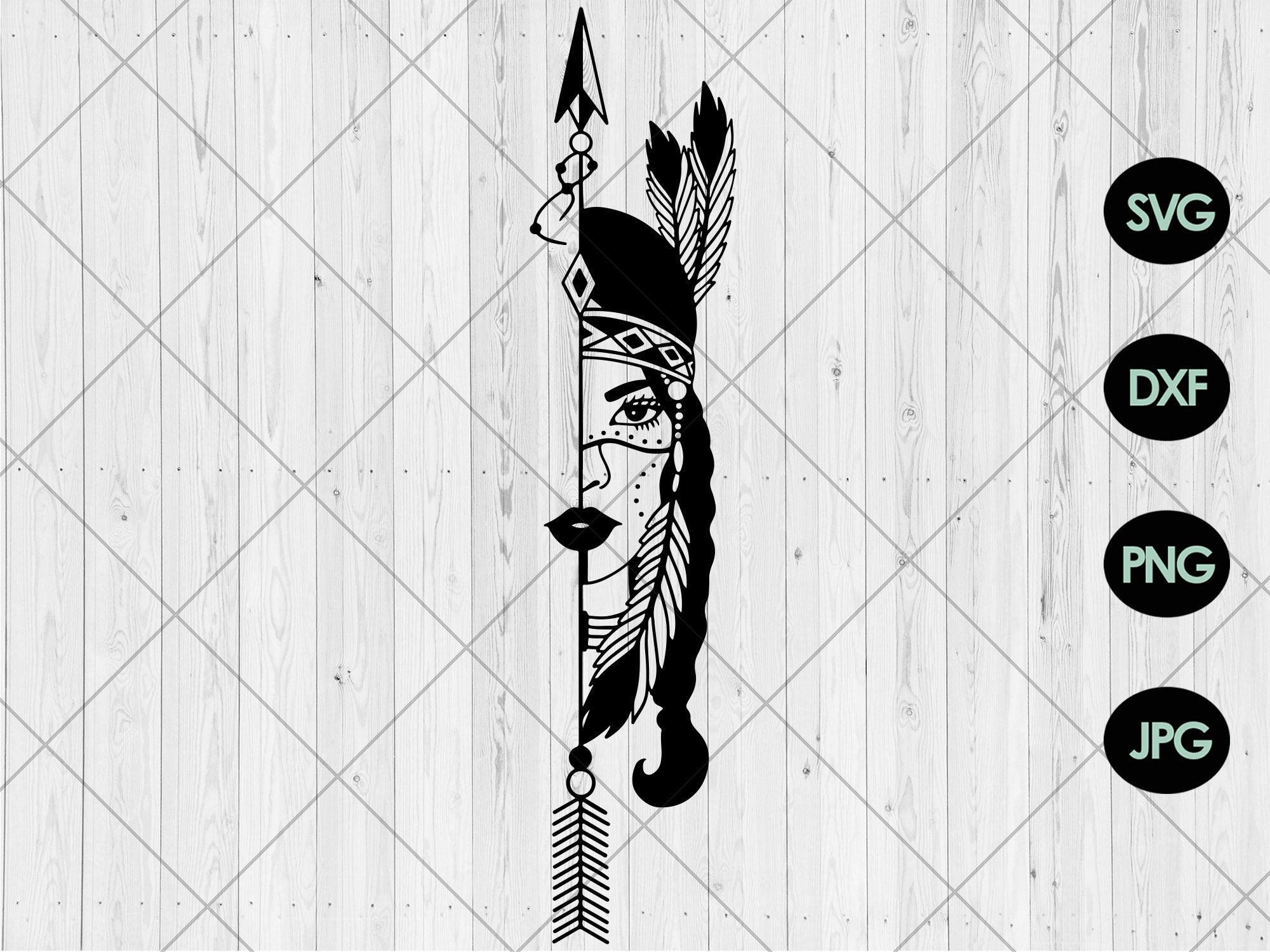 Native American Woman Svg Arrow Native American Girl Svg | Etsy UK